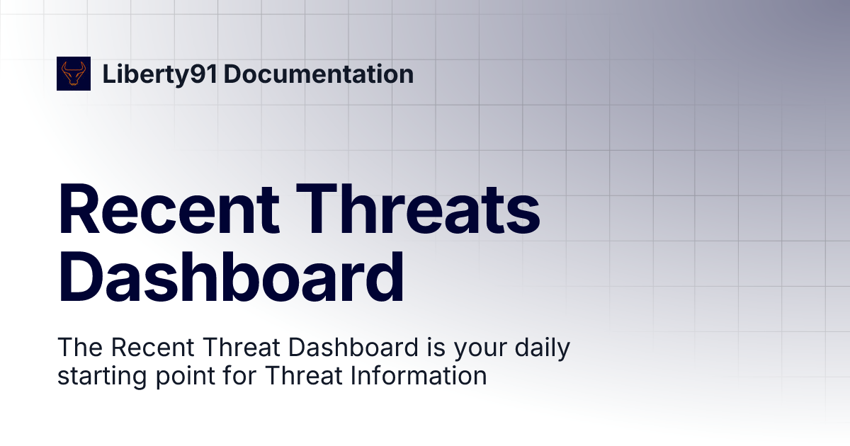 Recent Threats Dashboard | Liberty91 Documentation
